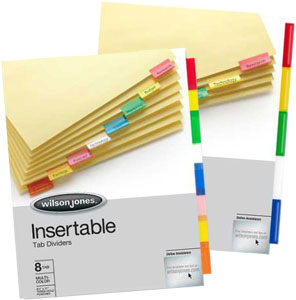 Amazon.com : Wilson Jones Tab Dividers, Insertable, Multicolor Tabs, 8 ...