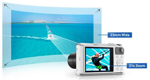 Buy Samsung WB350F 16.2MP CMOS Smart WiFi and NFC Digital Camera with ...